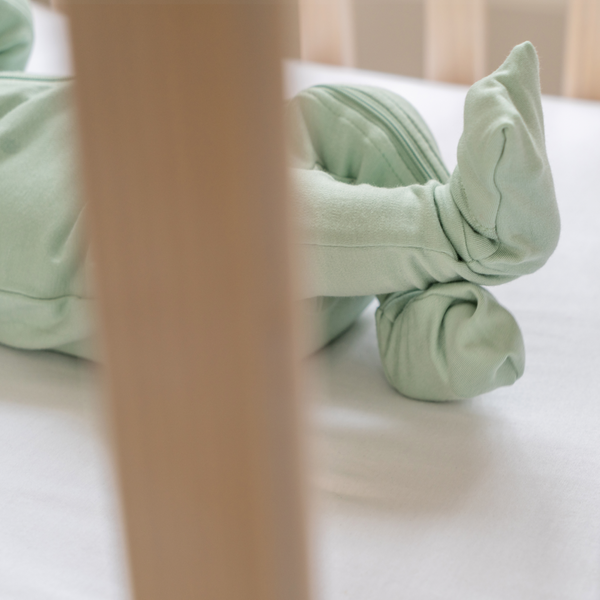 Baby Bamboo Pajamas w/ DreamCuffs® - Sage Green – Dreamland Baby