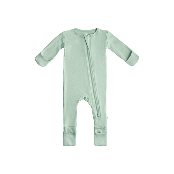 Baby Bamboo Pajamas w/ DreamCuffs® - Sage Green – Dreamland Baby